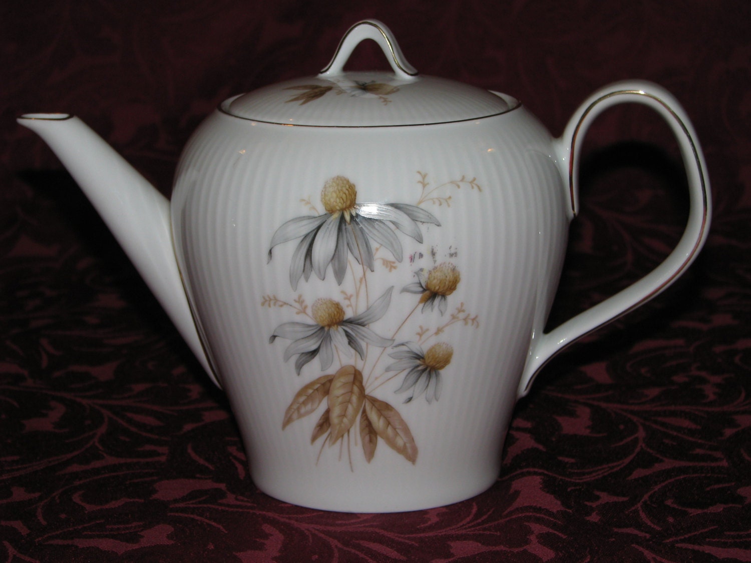Vintage German Thomas Rosenthal Porcelain Teapot Coneflower - Etsy