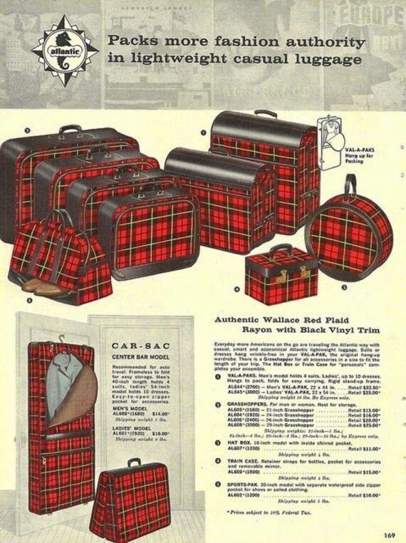 Vintage luggage plaid luggage - Gem