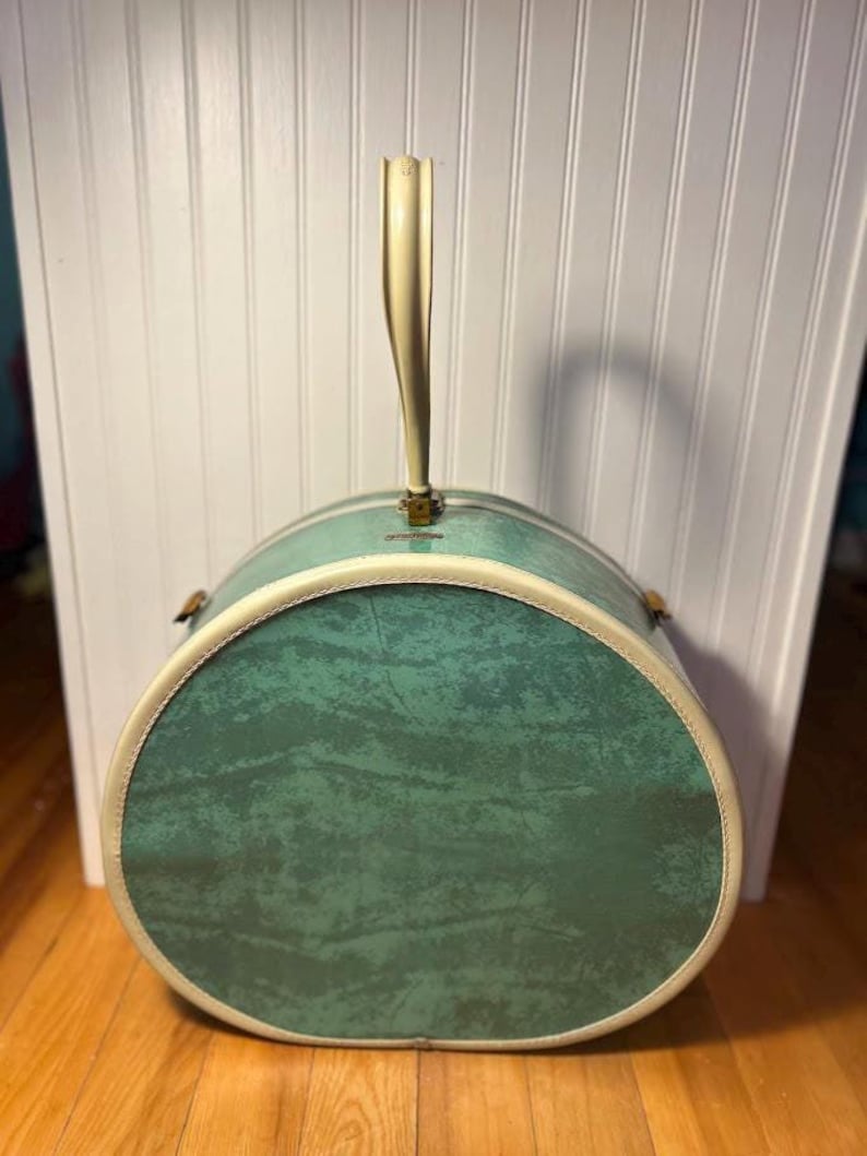 RARE AQUA Marbled Green Samsonite 5120 Vintage Round 1950's Marbled ...