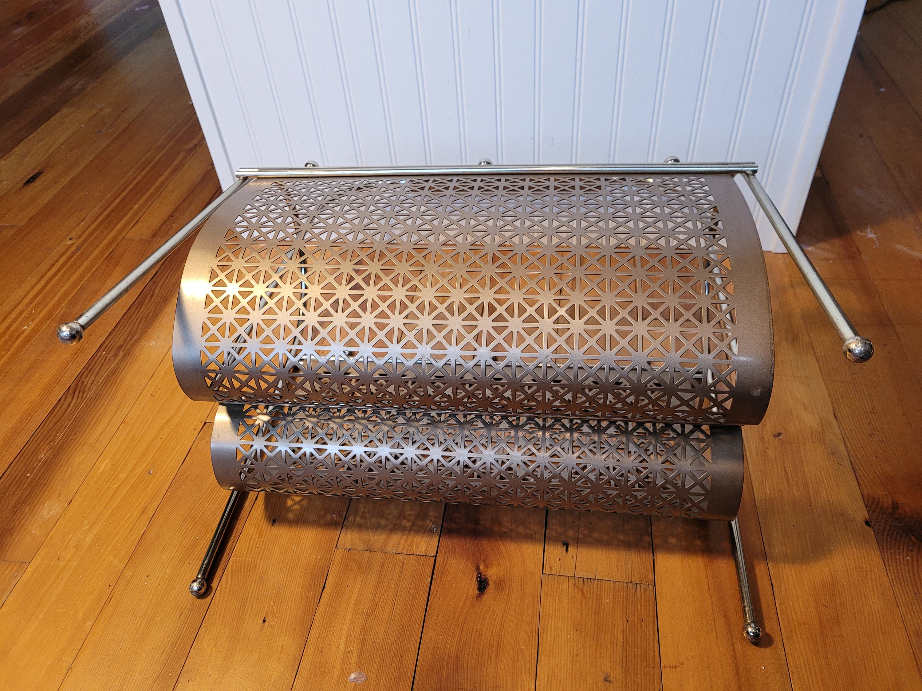 Vintage Mid Century Magazine Rack, Metal Magazine Rack, Mid Century ...