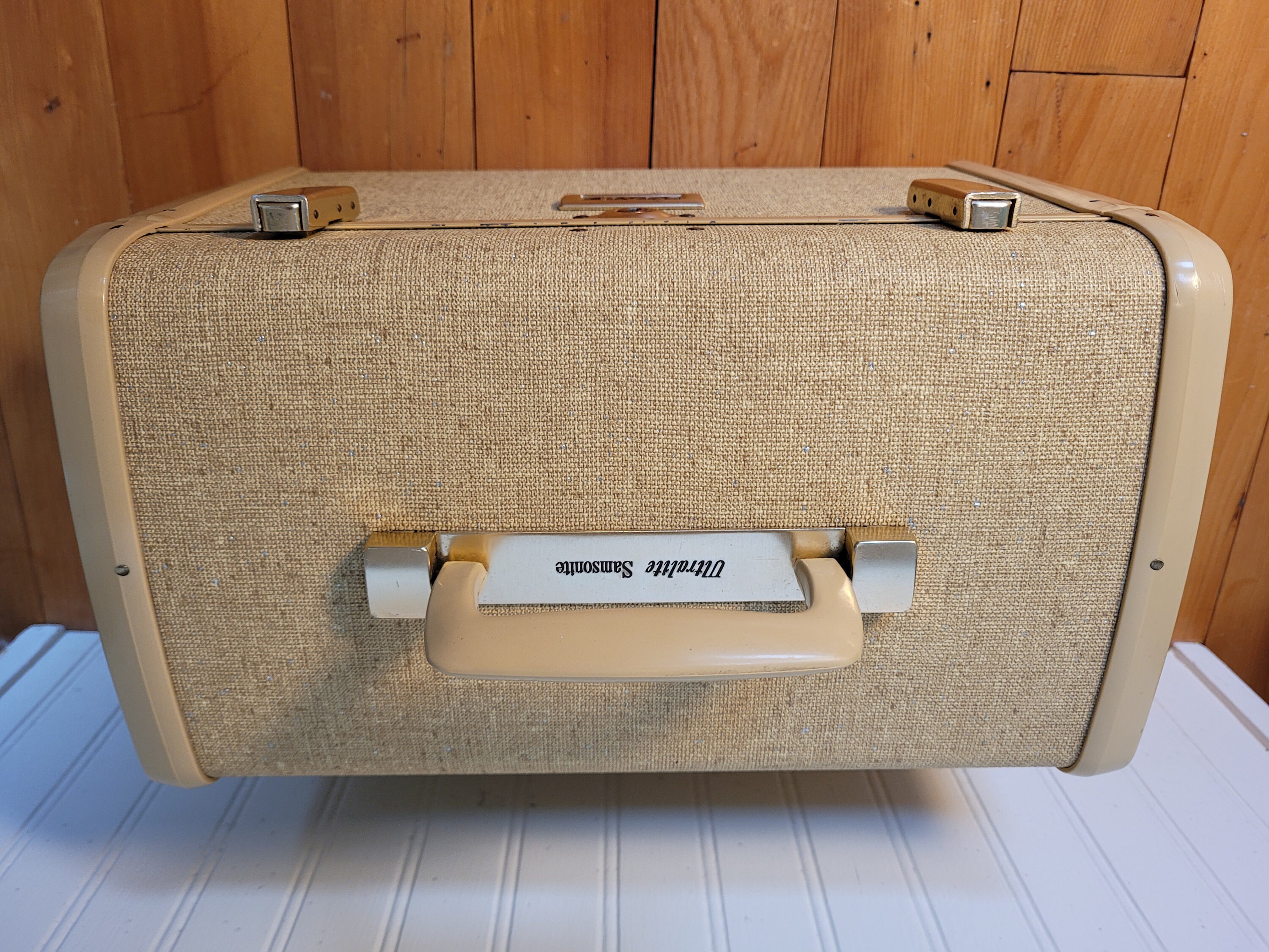 RARE Vintage Samsonite Ultralite Golden Yellow Tweed Traincase With ...