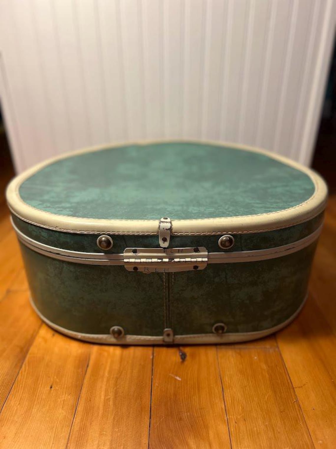 RARE AQUA Marbled Green Samsonite 5120 Vintage Round 1950's Marbled ...