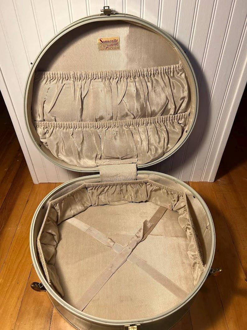 RARE AQUA Marbled Green Samsonite 5120 Vintage Round 1950's Marbled ...