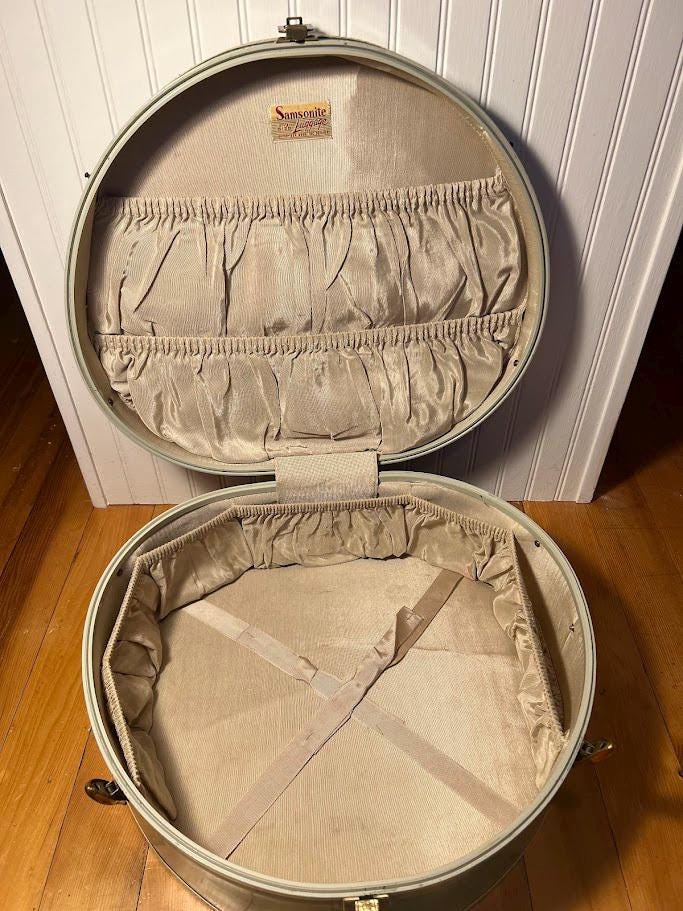 RARE AQUA Marbled Green Samsonite 5120 Vintage Round 1950's Marbled ...