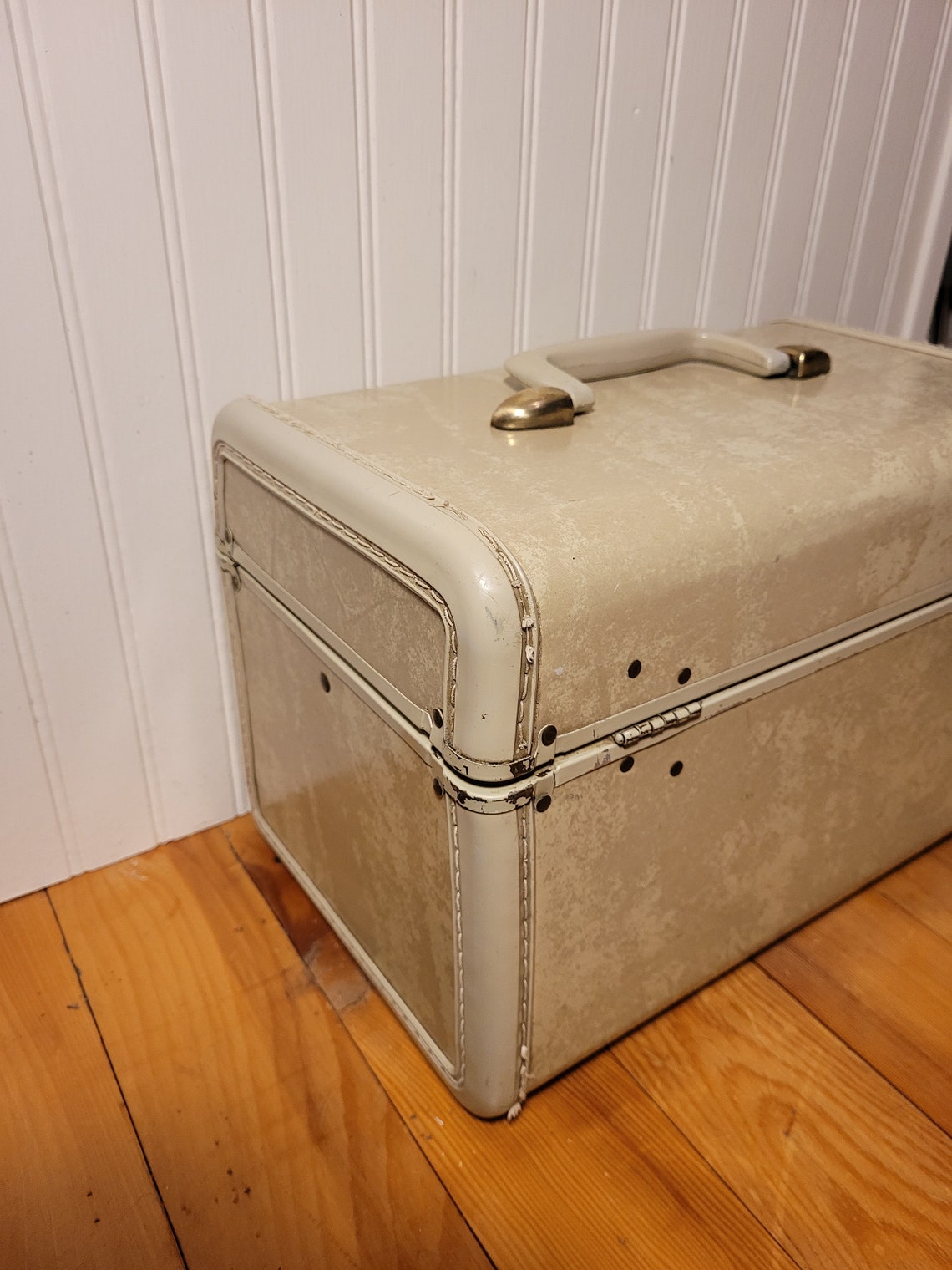 Vintage Samsonite Train Case Cream Marble Small Suitcase - Etsy