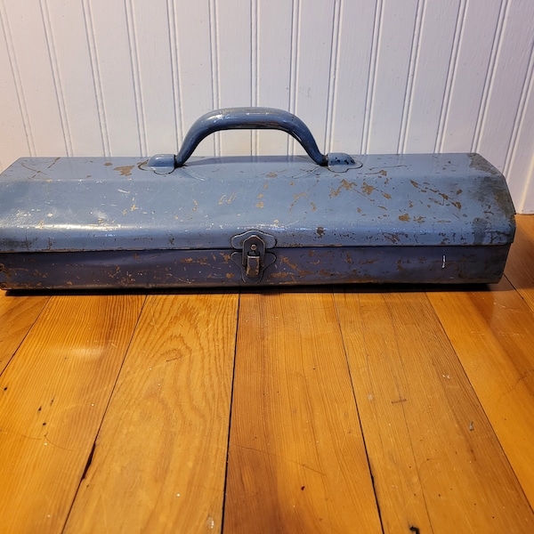 Blue Metal Toolbox - Etsy