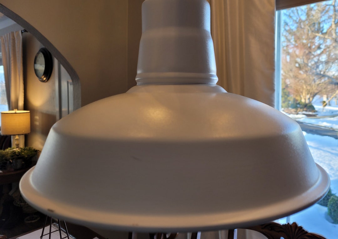 White Enamel Barn Style Lights Replica - Etsy