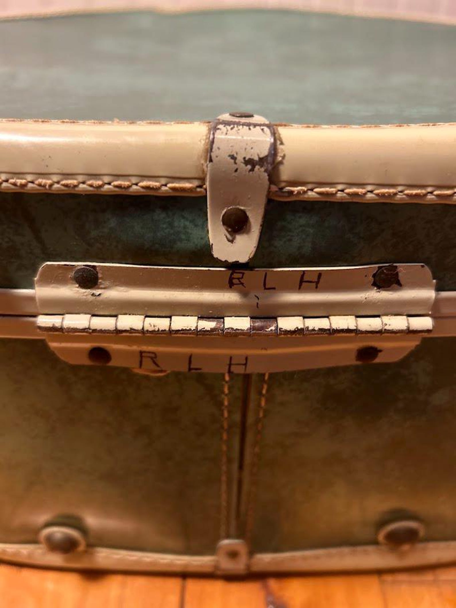 RARE AQUA Marbled Green Samsonite 5120 Vintage Round 1950's Marbled ...