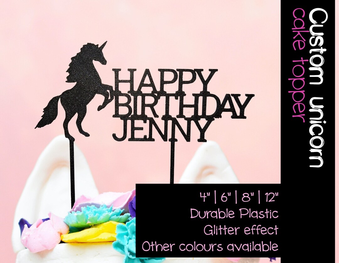 Personalized Unicorn Birthday Cake Topper Custom Celebration Topper ...