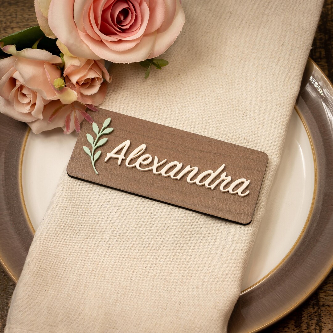 Wood Place Cards, Rustic Wedding Favours, Custom Laser Cut Names With ...