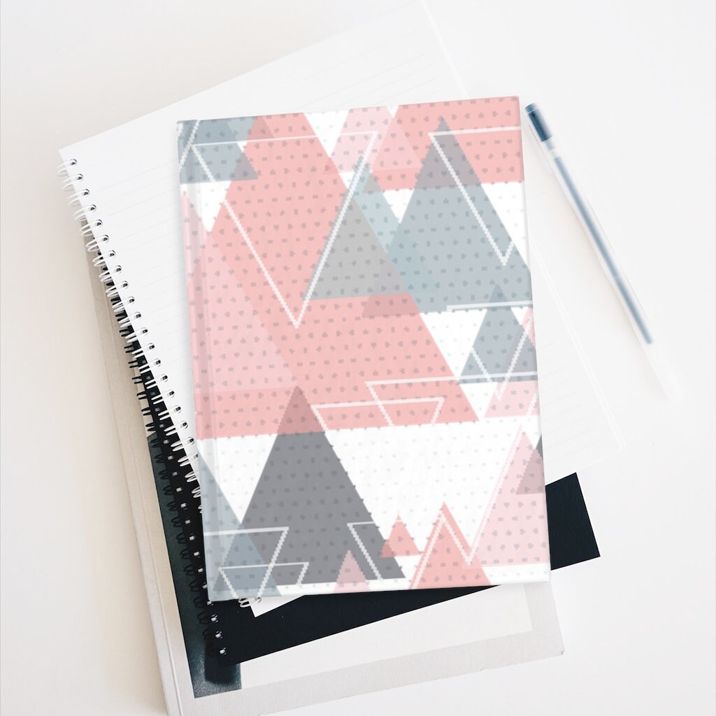 Hardcover Minimalist Aesthetic Notebook Nordic Traingles | Etsy