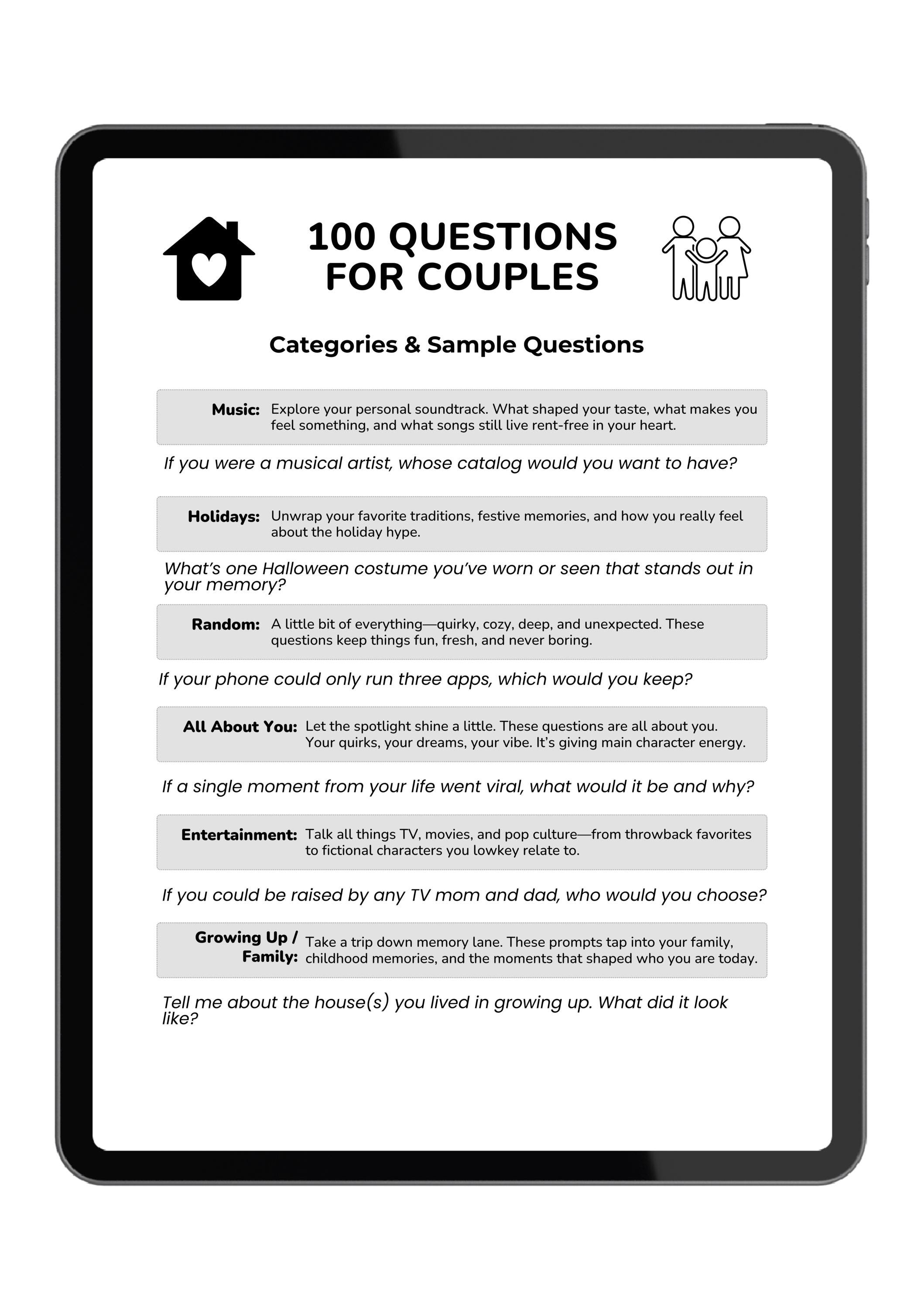 100 Deep Fun Conversation Starter Questions for Couples | Printable ...