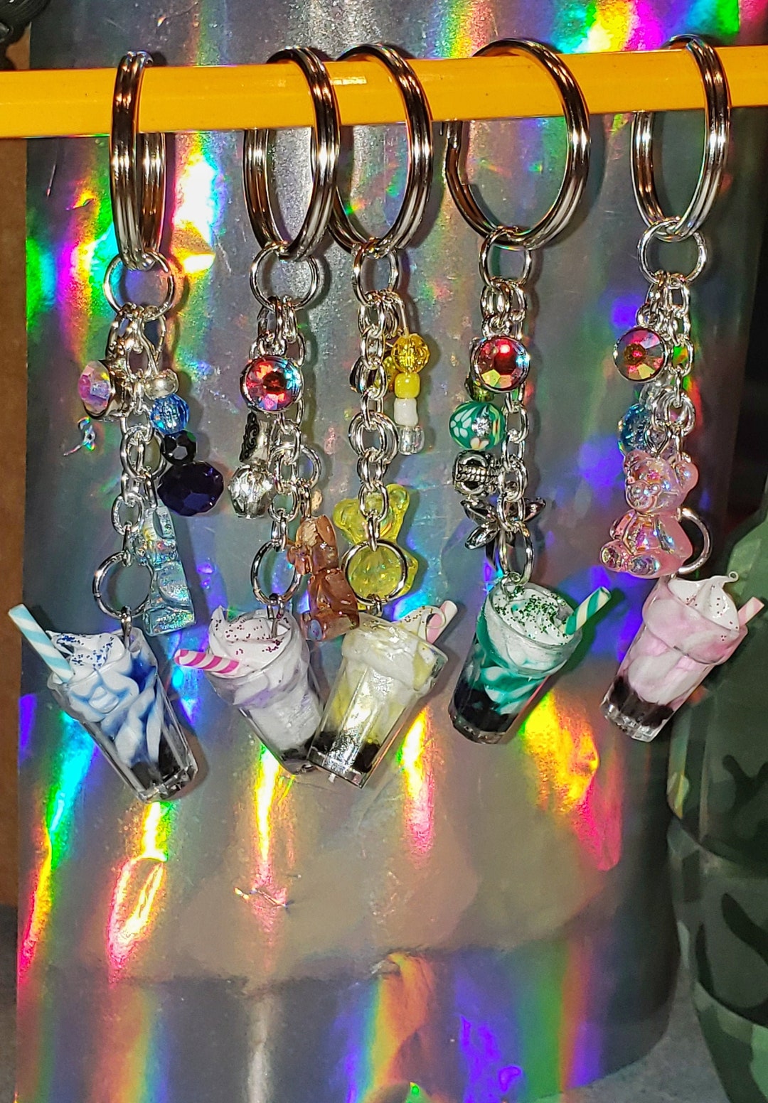 Milkshake Keychain, Gummy Bear Keychain, Retro Keychain, 90s Keychain ...