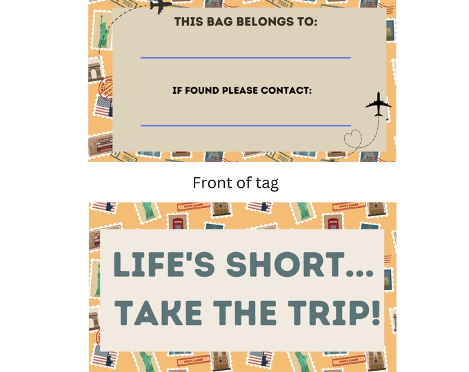 Printable Luggage Tags tan Travel Set of 6 - Etsy