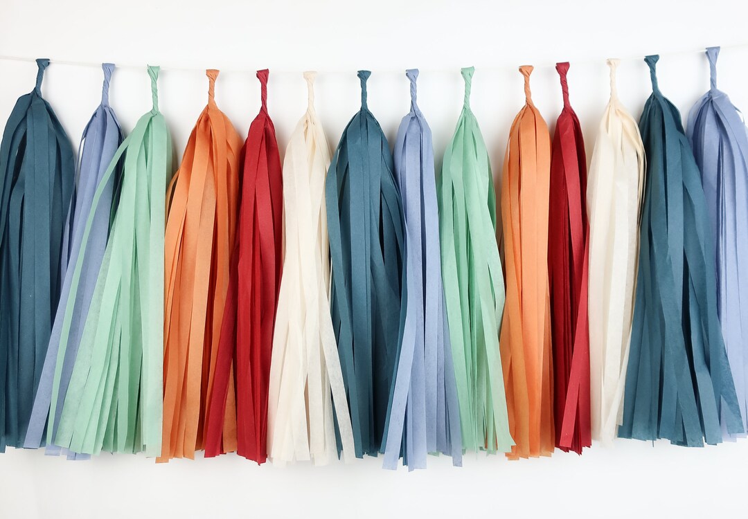 Is a Vibe Tissue Paper Tassel Garland - One - Two - Three - Four - Five ...