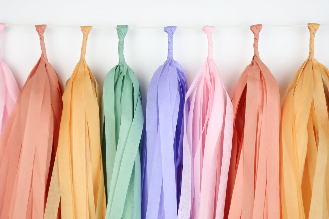 Fairy First Birthday Tissue Paper Tassel Garland - Fairies - Mushrooms ...