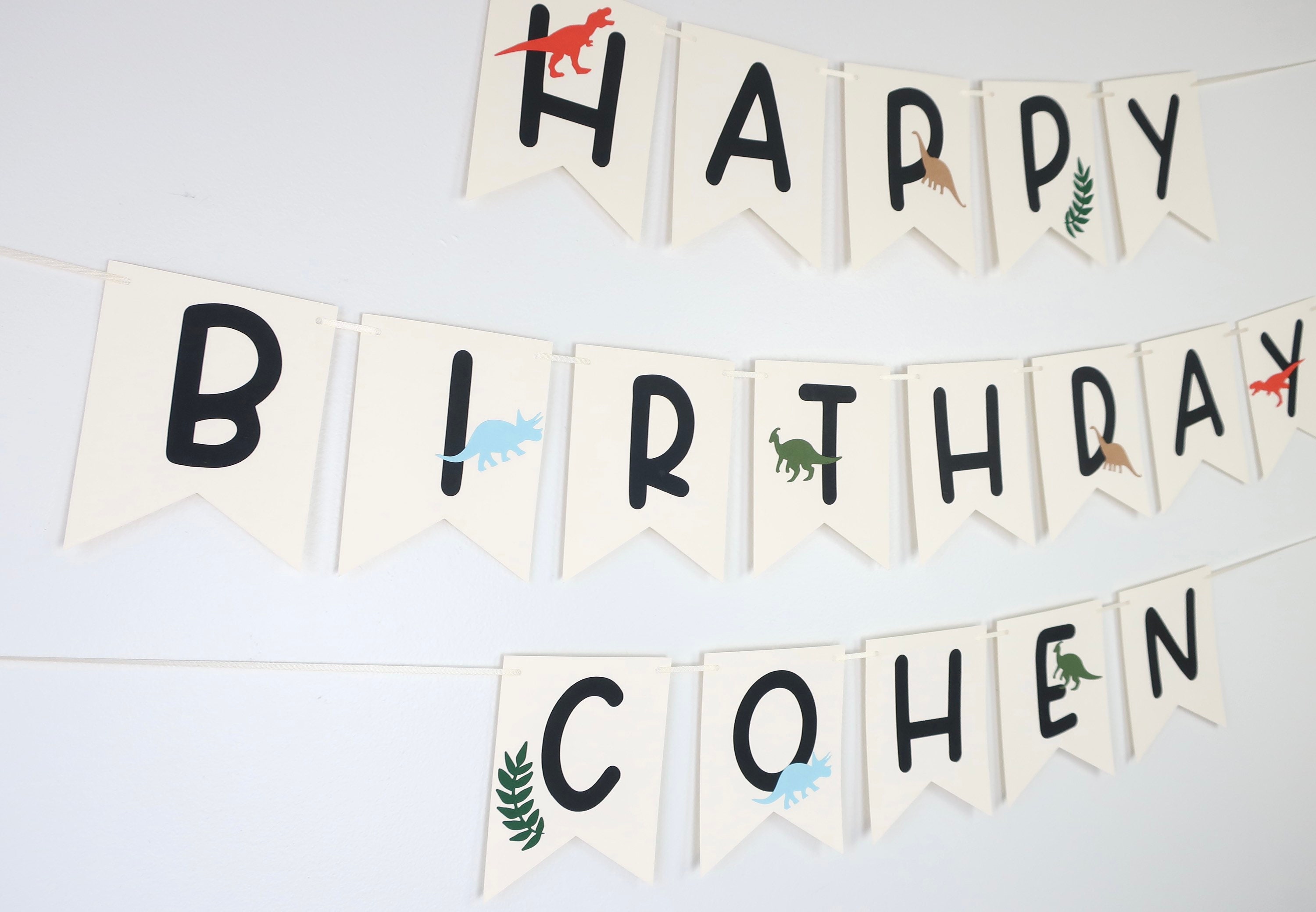 Dinosaur Banner Custom Name Dino Oneasaurus Twoasaurus - Etsy