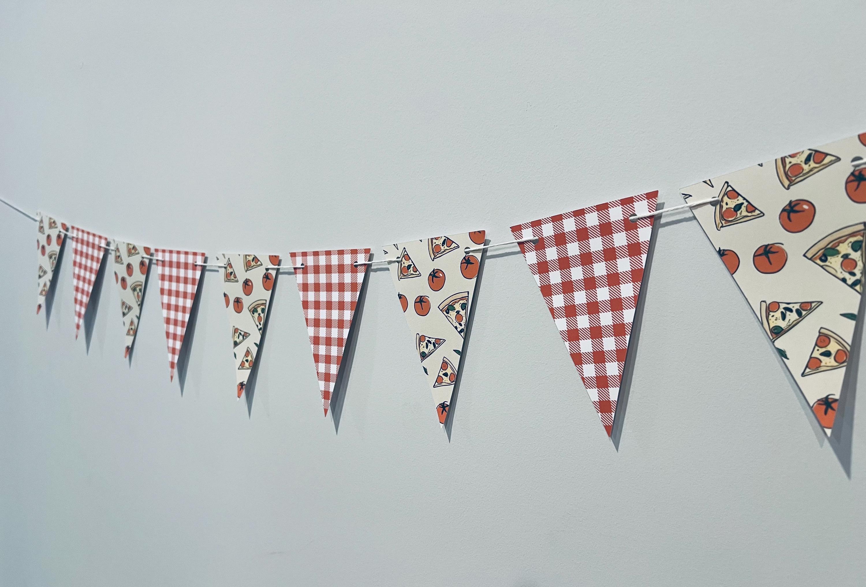Pizzeria Pennant Flag Banner Decoration - Pizza Party - Italian Bridal ...