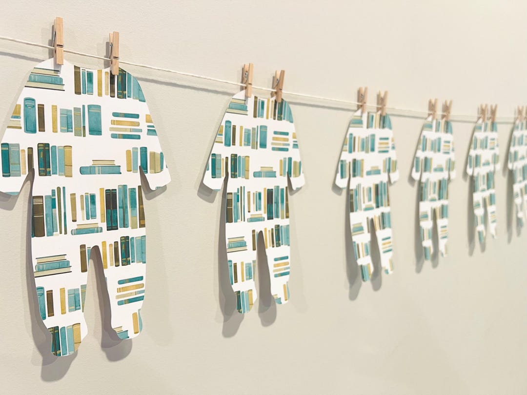 A New Chapter Begins Baby Shower Bodysuit Decoration - Book Club Baby ...