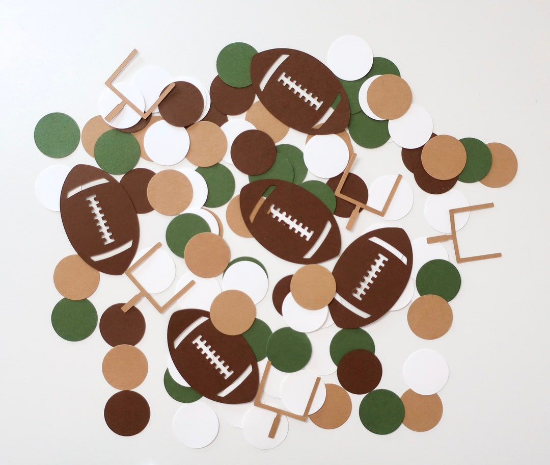 Football Confetti First Year Down Football Party Baby Boy Birthday ...