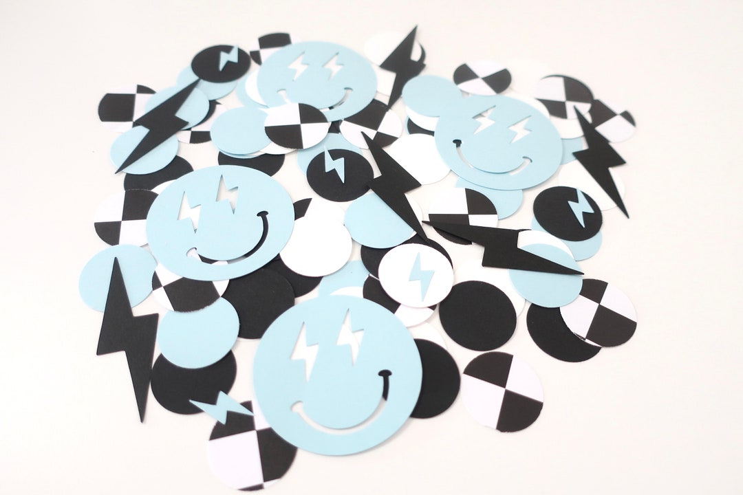 Rad Checkered Confetti - Two Rad - Two Cool - One Cool Dude - One Happy ...