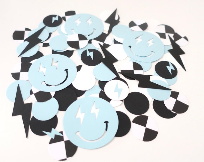 Rad Checkered Confetti Two Rad Two Cool One Cool Dude One Happy Dude ...