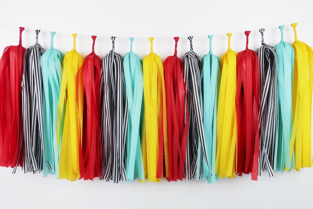 Circus Tissue Paper Tassel Garland Two Cool Carnival - Etsy
