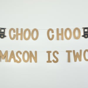 Choo Choo Custom is Two Birthday Banner - Chugga Chugga Two Two 2nd ...