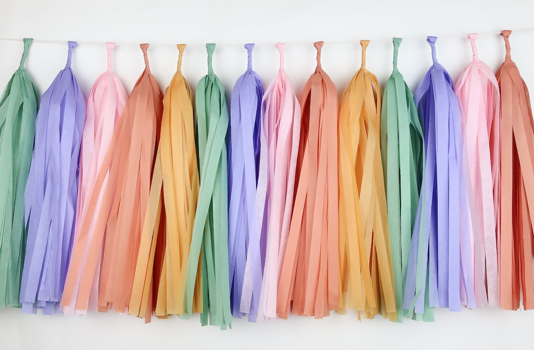 Fairy First Birthday Tissue Paper Tassel Garland - Fairies - Mushrooms ...