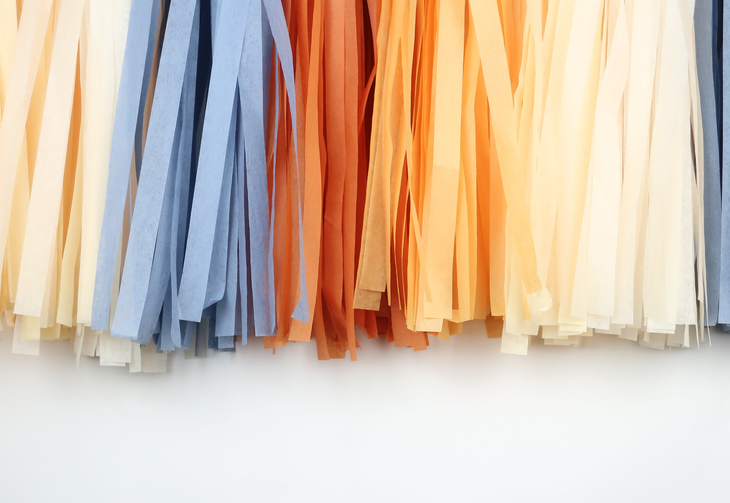 Mute Sun Blue Tissue Paper Tassel Garland - Retro Boho Birthday - Muted ...