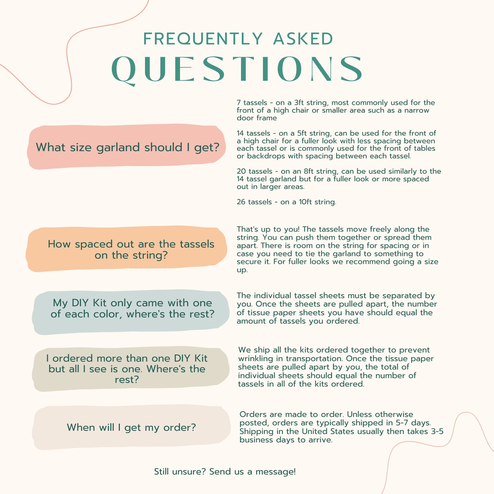 Oh What Fun Tissue Paper Tassel Garland - Strawberry - Watermelon ...