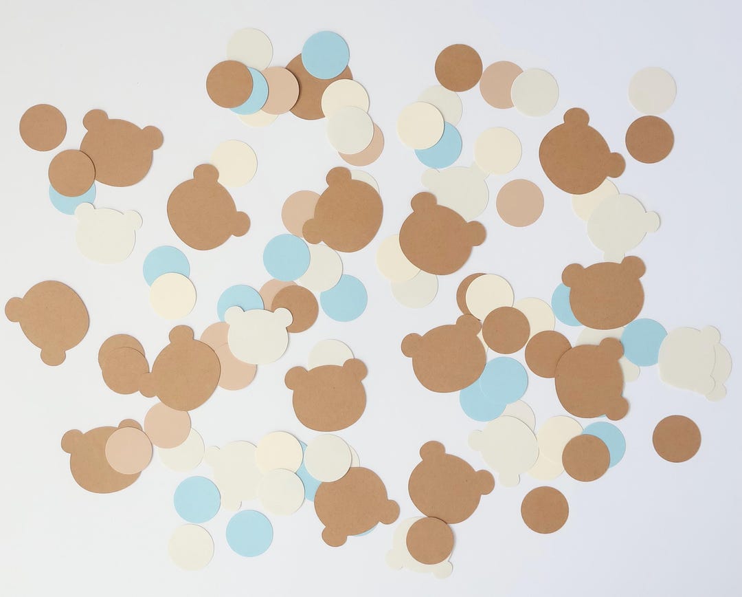 Teddy Bear Confetti - Beary 1st Birthday Decor - Bearly Wait Baby ...