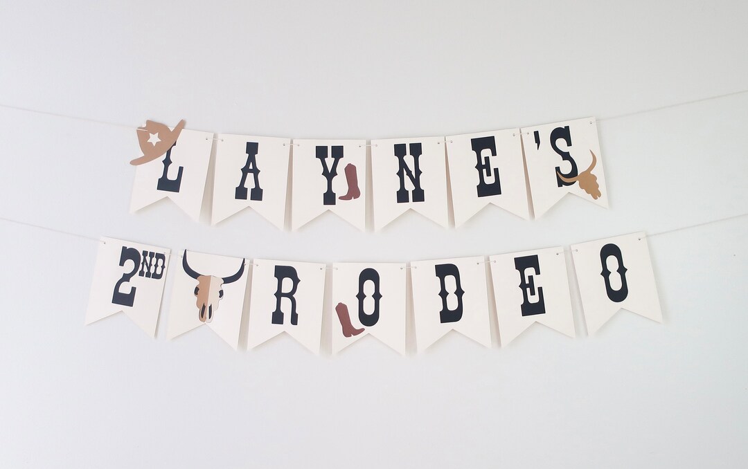 Western 2nd Rodeo Banner Second Rodeo Birthday Wild West Not My First ...