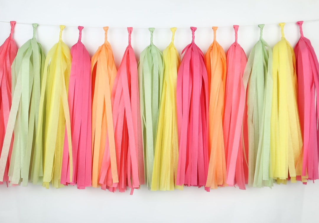 Main Squeeze Tissue Paper Tassel Garland - Citrus - Tropical - Bridal ...