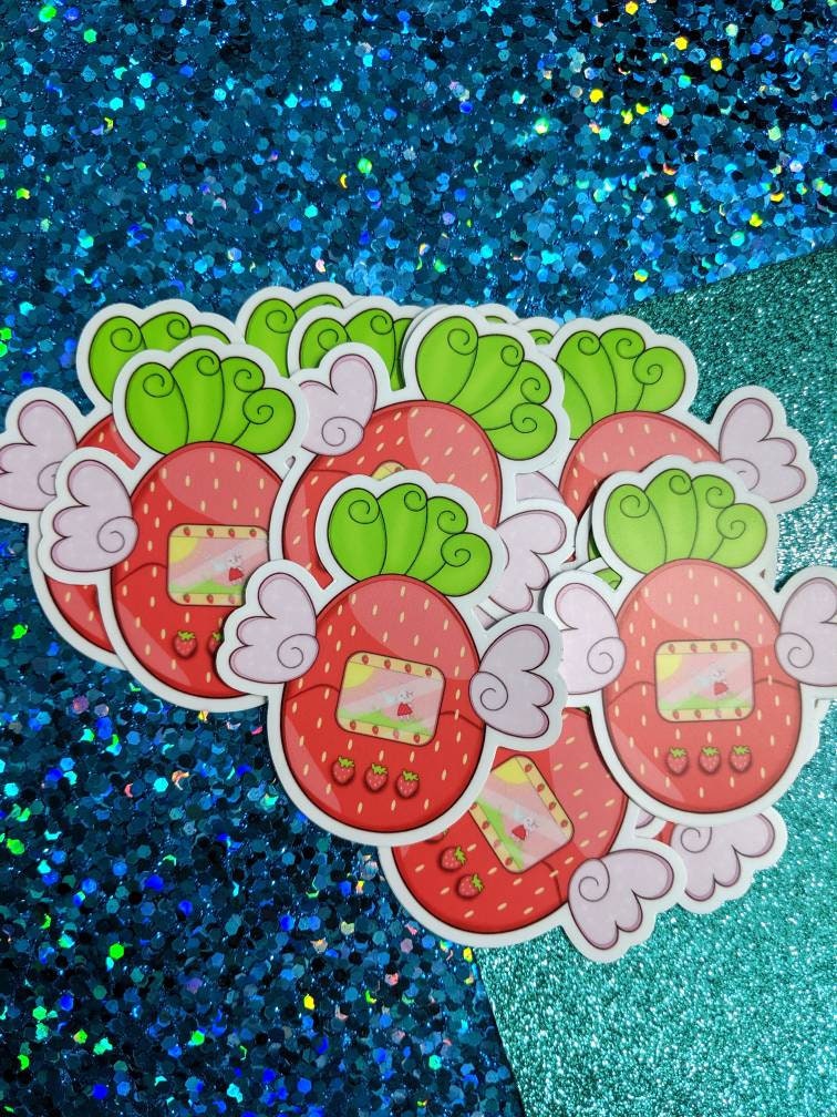 Strawberry Vinyl Sticker, Kawaii Sticker, Bunny Sticker, Game Sticker ...