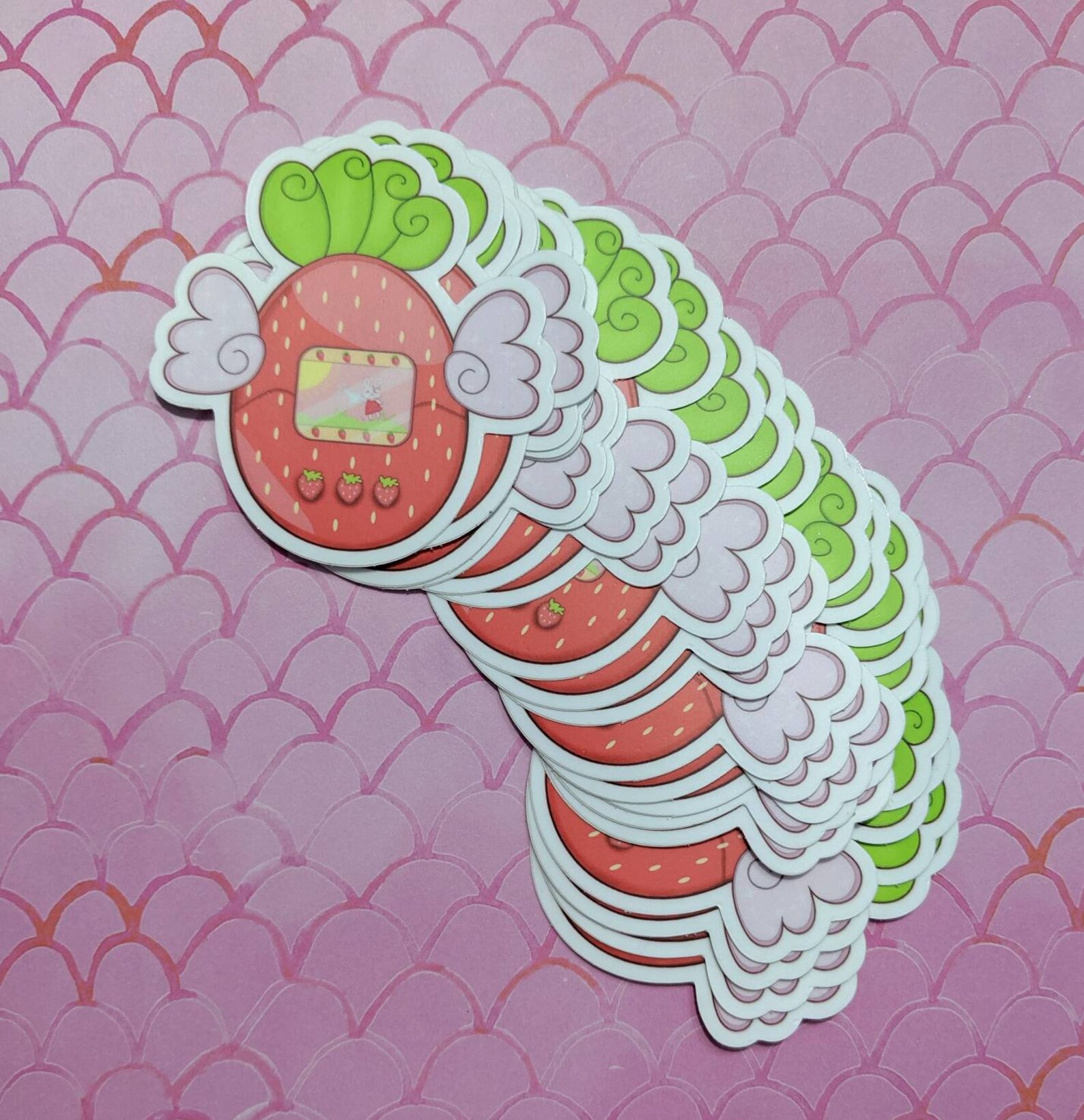 Strawberry Vinyl Sticker, Kawaii Sticker, Bunny Sticker, Game Sticker ...