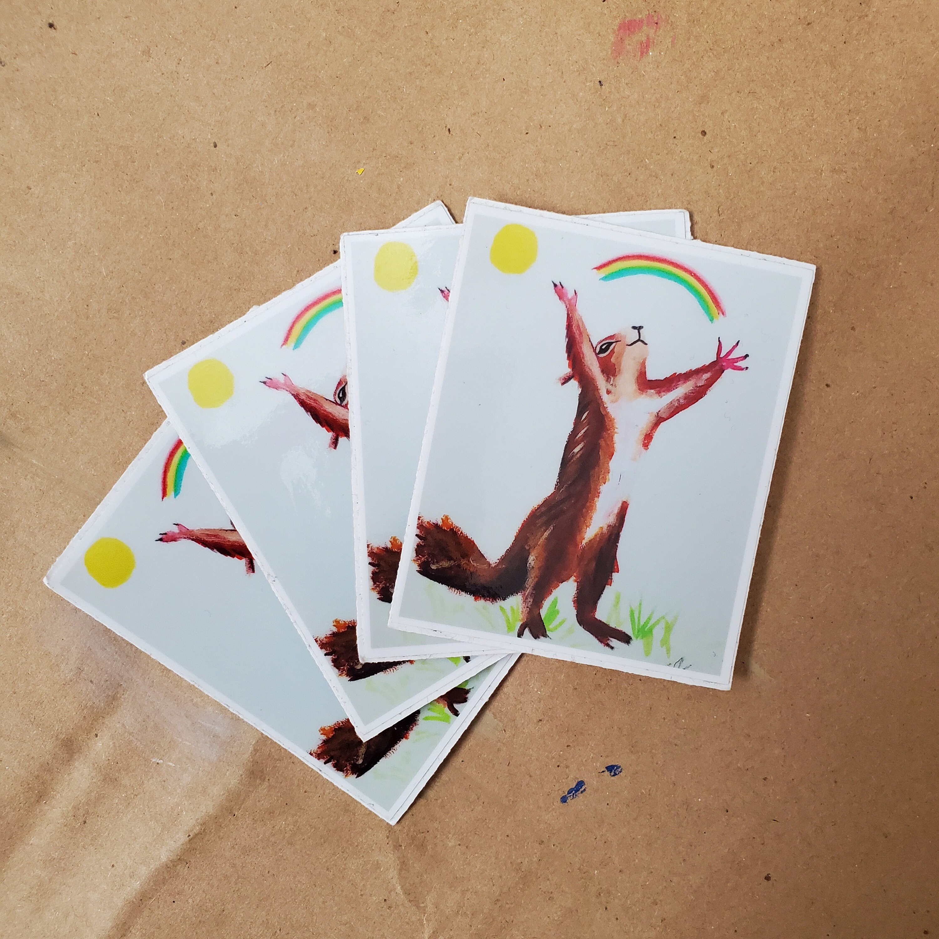 Happy Rainbow Squirrel Sticker - Etsy