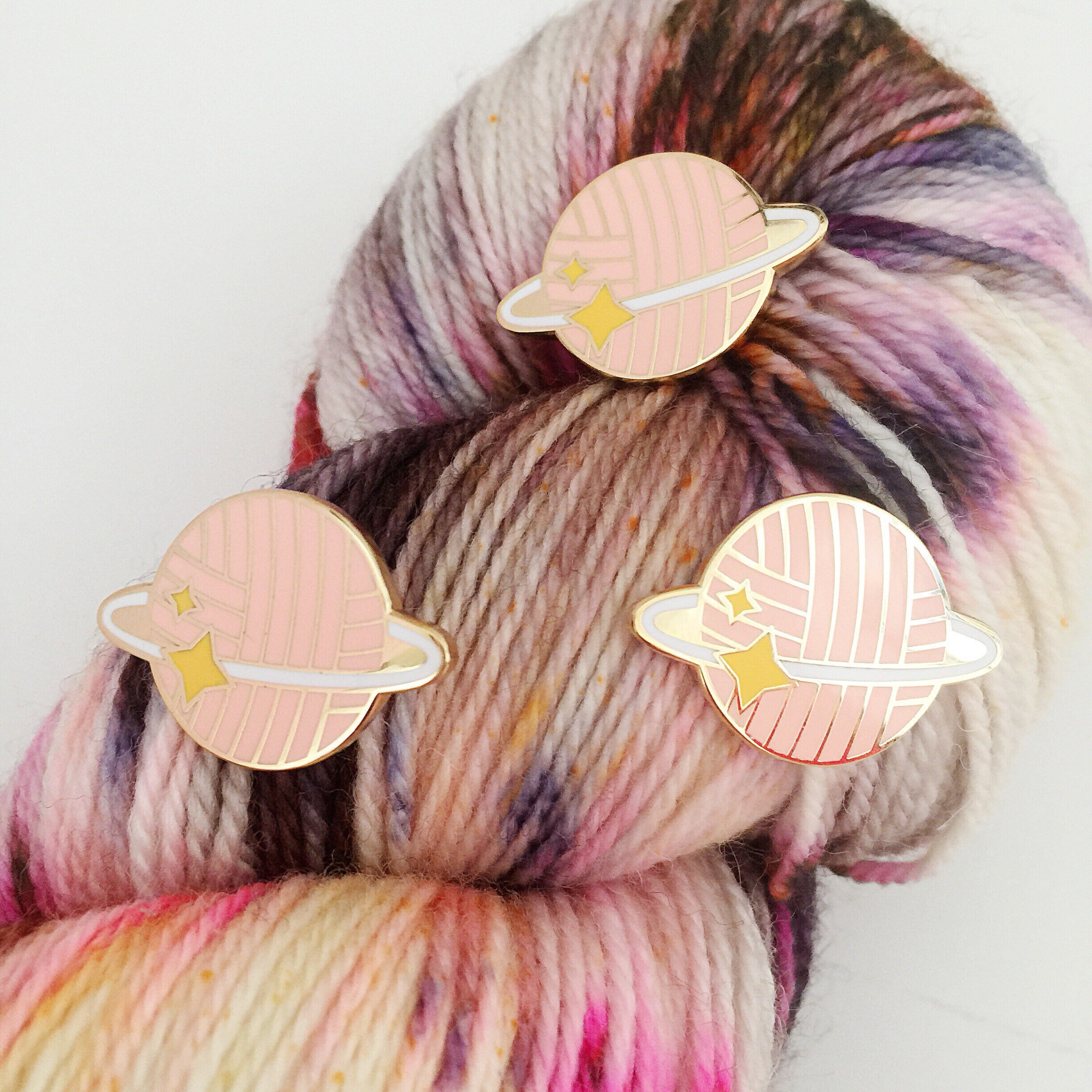 Planet Yarn Hard Enamel Pin, Enamel Pin, Yarn Pin, Lapel Pin, Space Pin ...