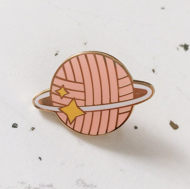 Planet Yarn Hard Enamel Pin, Enamel Pin, Yarn Pin, Lapel Pin, Space Pin ...