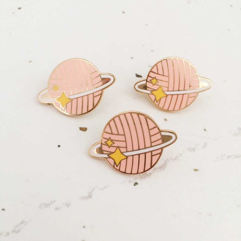 Planet Yarn Hard Enamel Pin, Enamel Pin, Yarn Pin, Lapel Pin, Space Pin ...