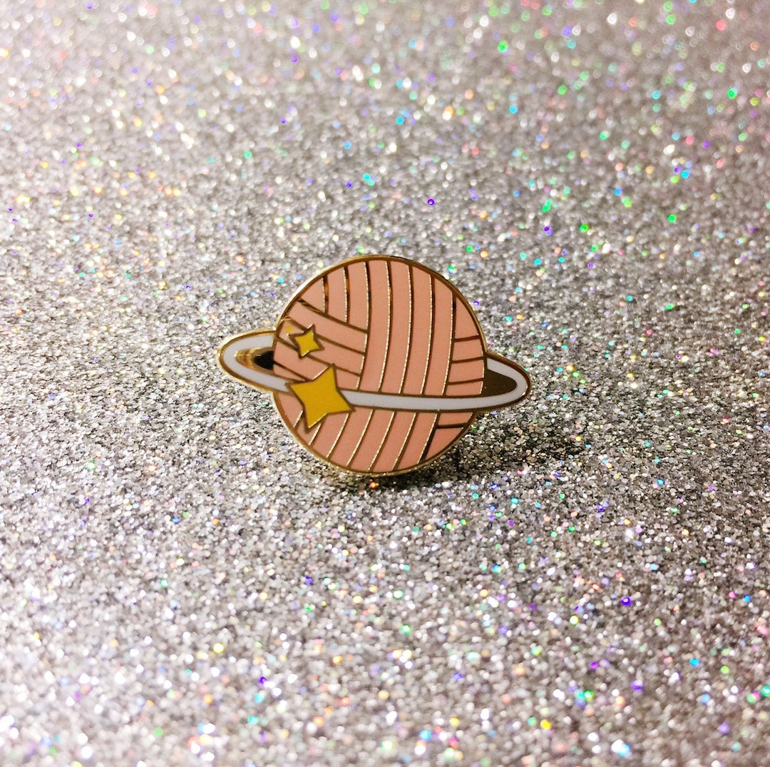 Planet Yarn Hard Enamel Pin, Enamel Pin, Yarn Pin, Lapel Pin, Space Pin ...