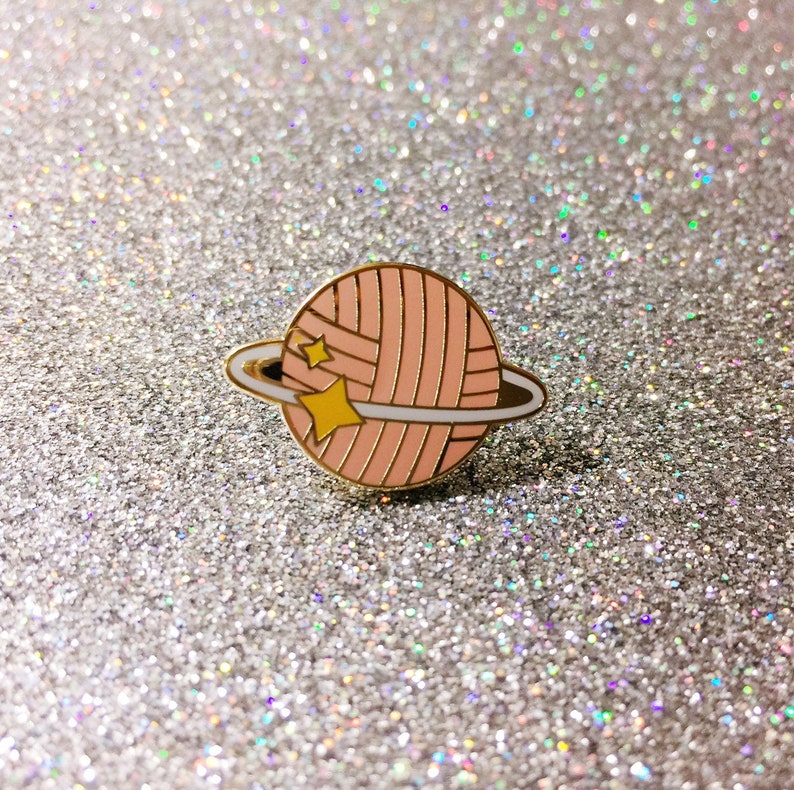 Planet Yarn Hard Enamel Pin, Enamel Pin, Yarn Pin, Lapel Pin, Space Pin ...