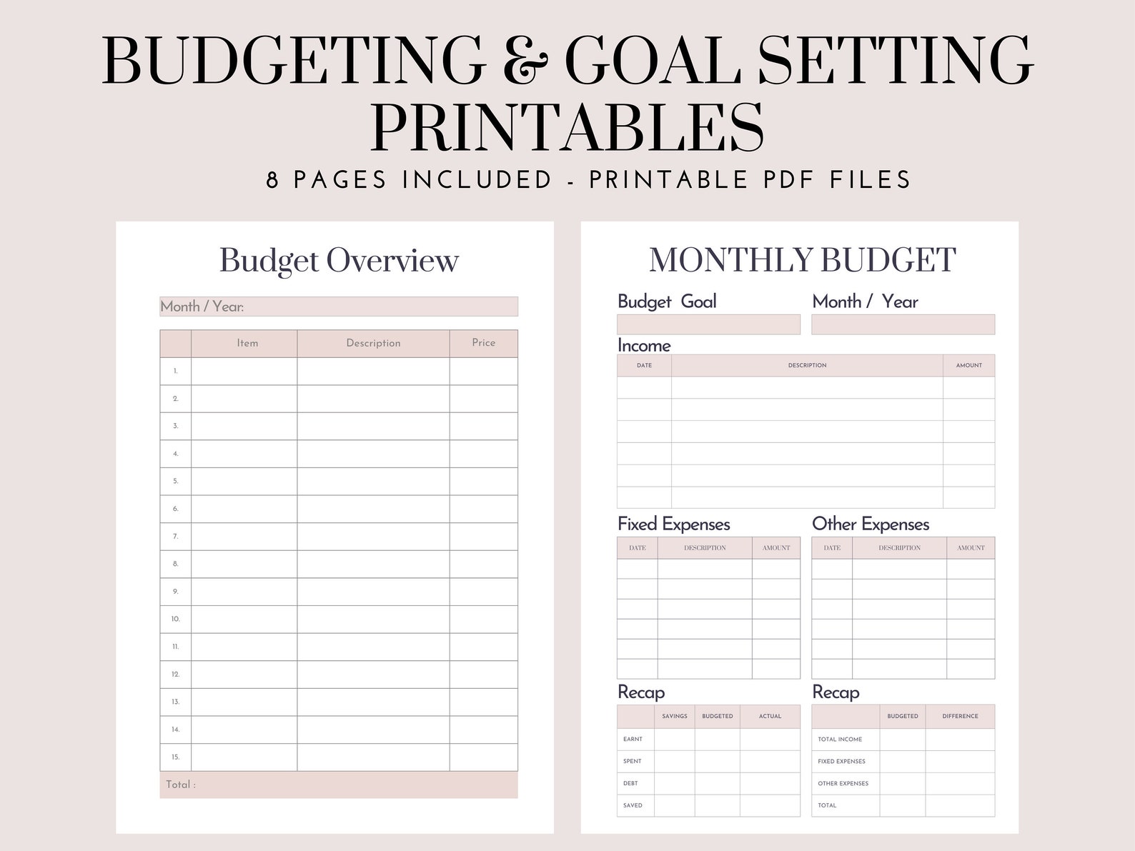 Digital Planner | Habit Tracker | Finance, Income, Expense, Budget ...