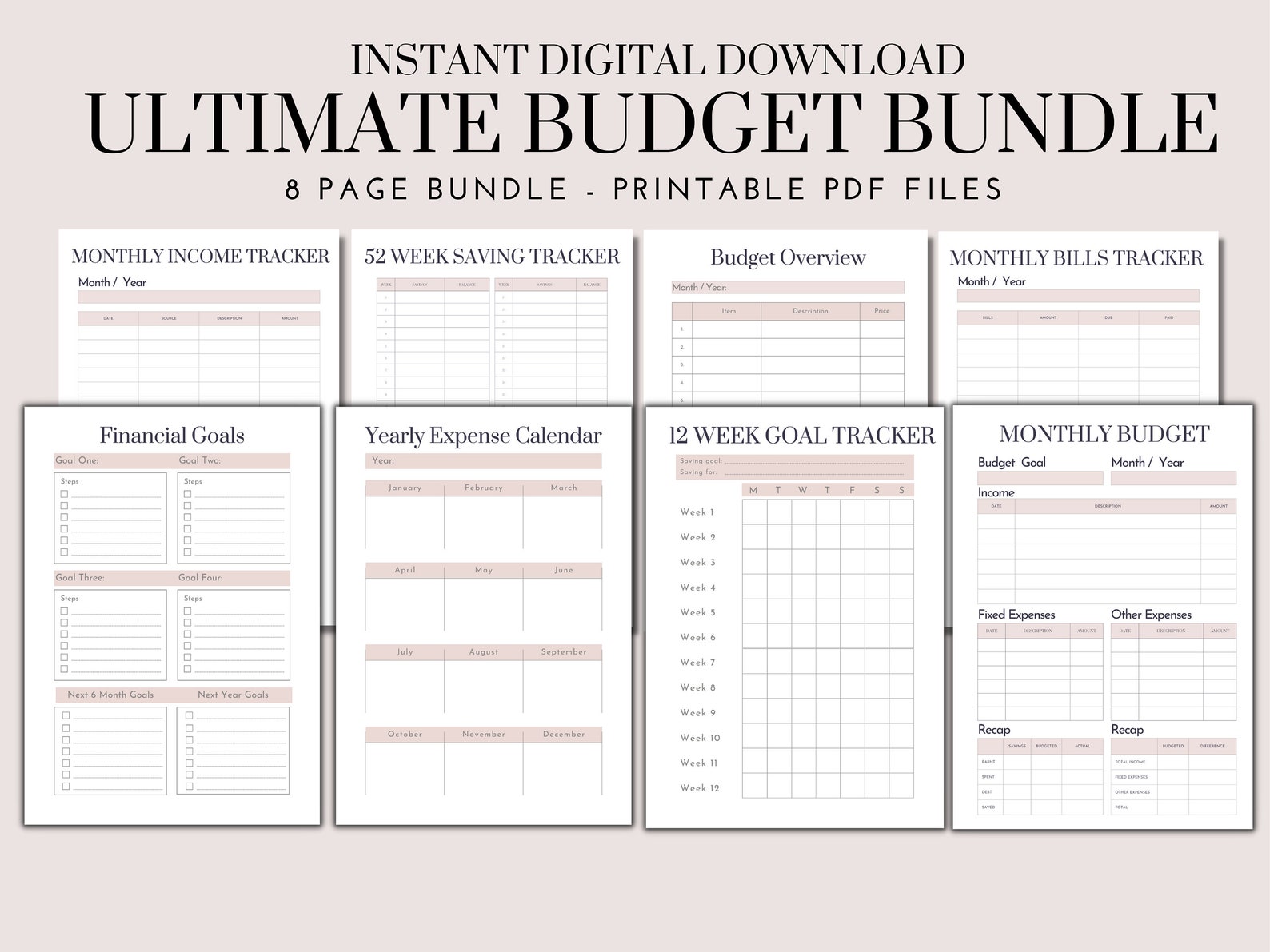 Digital Planner | Habit Tracker | Finance, Income, Expense, Budget ...