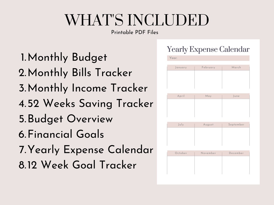Digital Planner Habit Tracker Finance, Income, Expense, Budget Planner ...