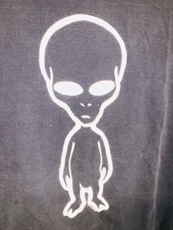 Vintage 1995 Alien Where? Wear T Shirt Black Medium S… - Gem