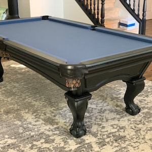 7ft or 8ft Poseidon Pool Table - Matte Black & Titan Blue Finish - Free ...