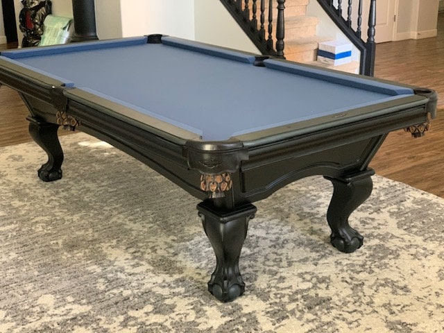 7ft or 8ft Poseidon Pool Table - Matte Black & Titan Blue Finish - Free ...