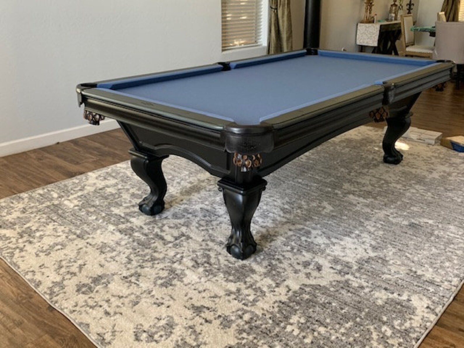 7ft or 8ft Poseidon Pool Table - Matte Black & Titan Blue Finish - Free ...