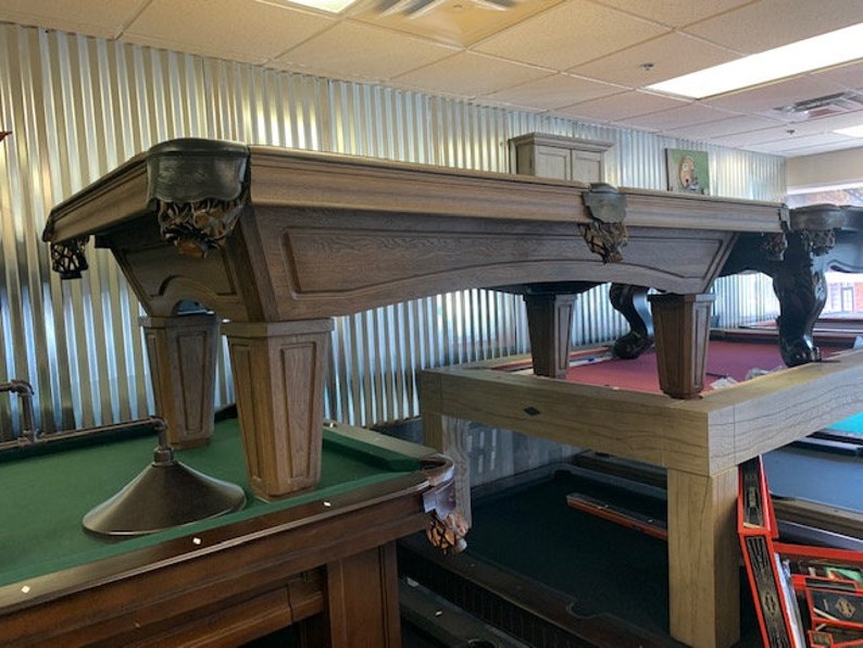 8ft Brunswick Glenwood Pool Table in Rustic Dark Brown - Etsy